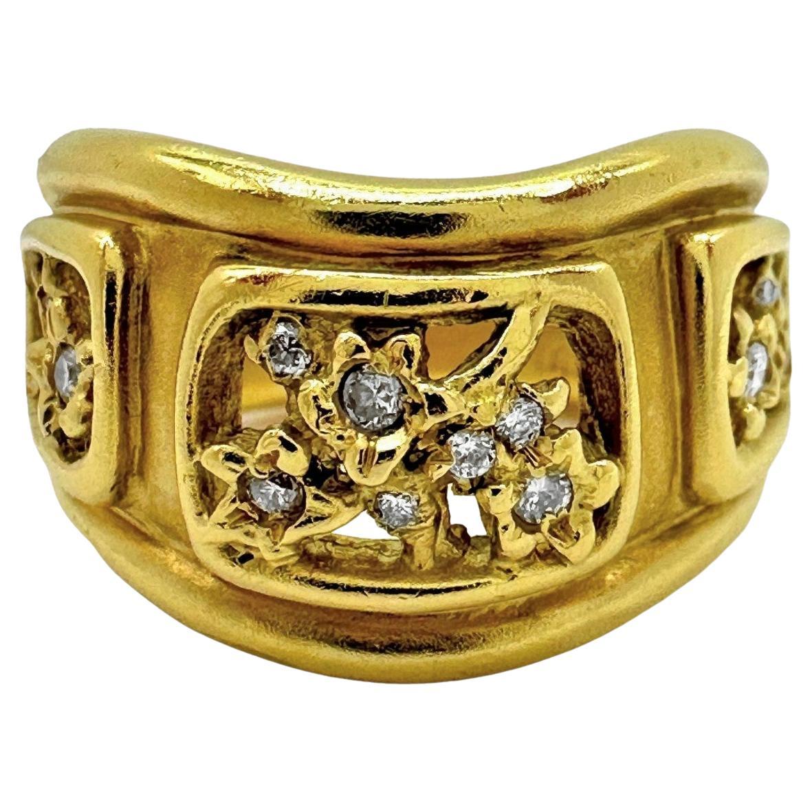 Satin Finish White Gold Diamond Band For Sale at 1stDibs