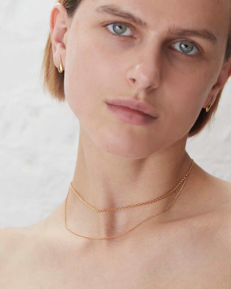 Contrast Double Chain Necklace, 18 Carat Gold Plated Recycled Silver ...