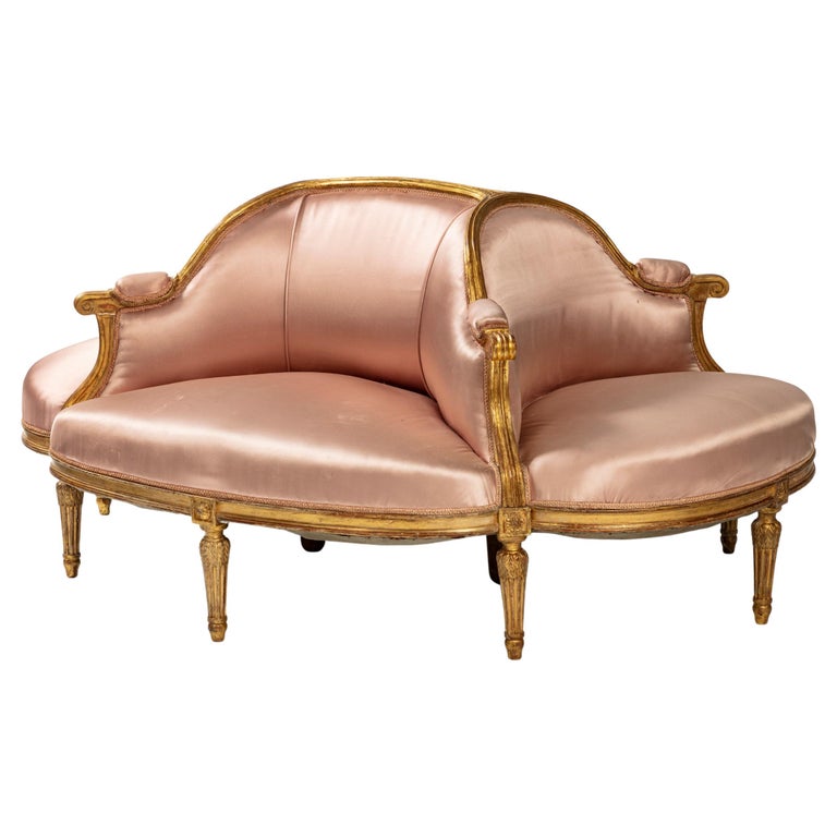 Conversation Settee or Borne Settee from the Napoleon III Period at 1stDibs