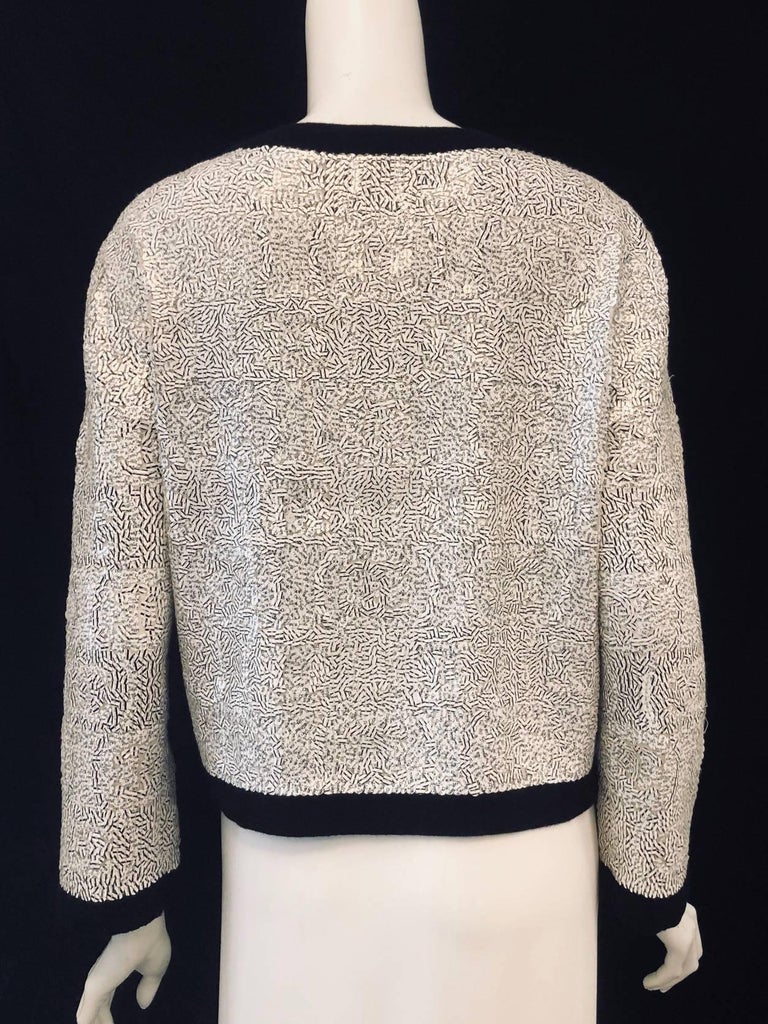 Conversational Chanel Word and Letters Sequined Black and White ...