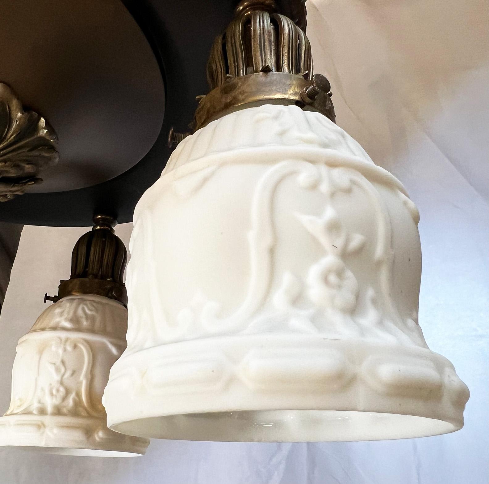 Converted Gas Up Electric Down Pan Light For Sale at 1stDibs