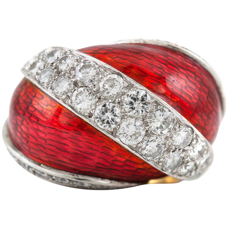 Convertible Platinum Cocktail Ring with Diamonds For Sale at 1stDibs