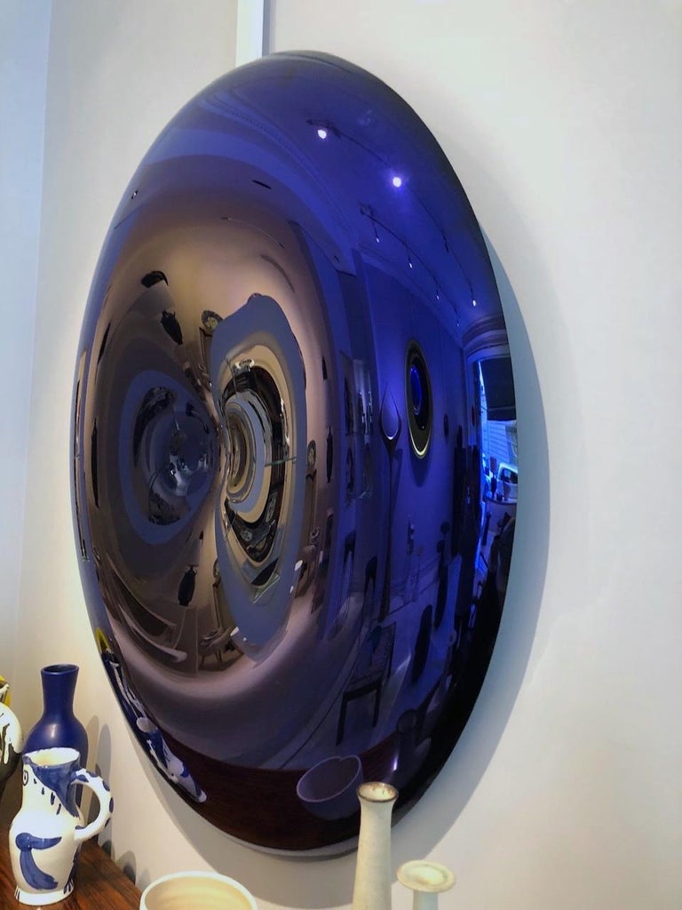 Very Large Convex and Concave Midnight Blue Mirror by Christophe ...