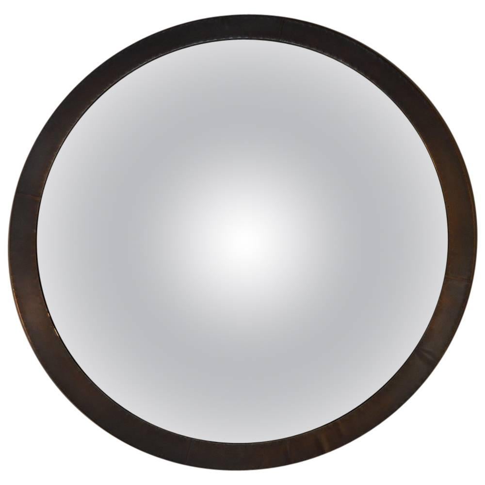Indian Circular Convex Bone Mirror For Sale at 1stDibs