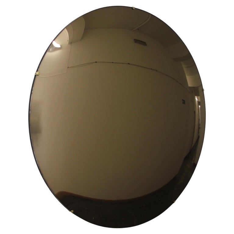 Orbis Convex Bronze Tinted Round Handcrafted Frameless Mirror with ...