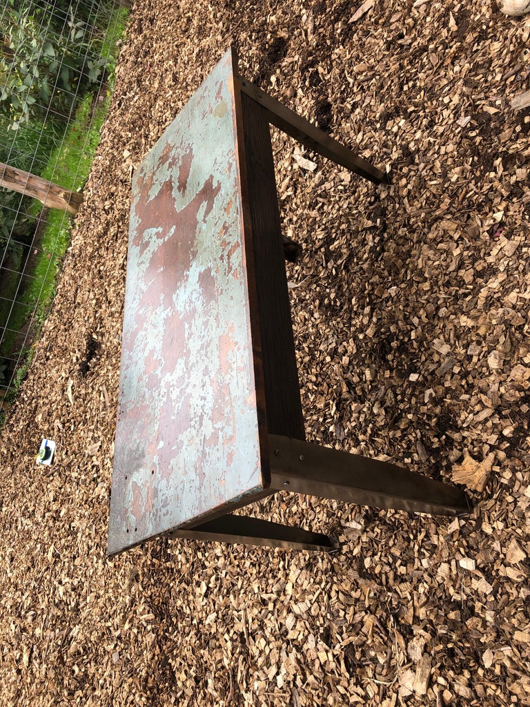 Cool Industrial Distressed Wood Table with Metal Legs For Sale at ...