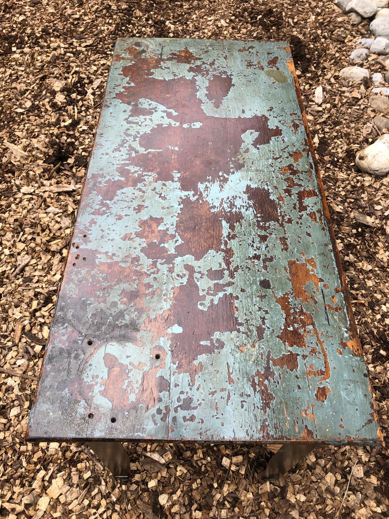 Cool Industrial Distressed Wood Table with Metal Legs For Sale at ...