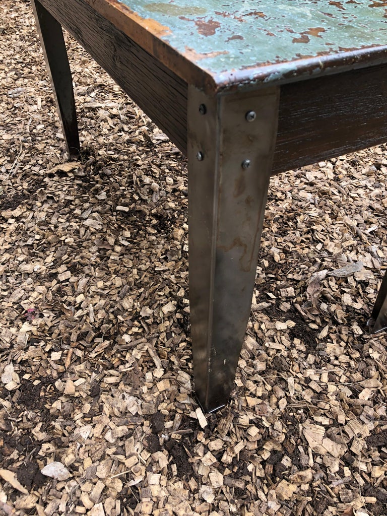 Cool Industrial Distressed Wood Table with Metal Legs For Sale at ...