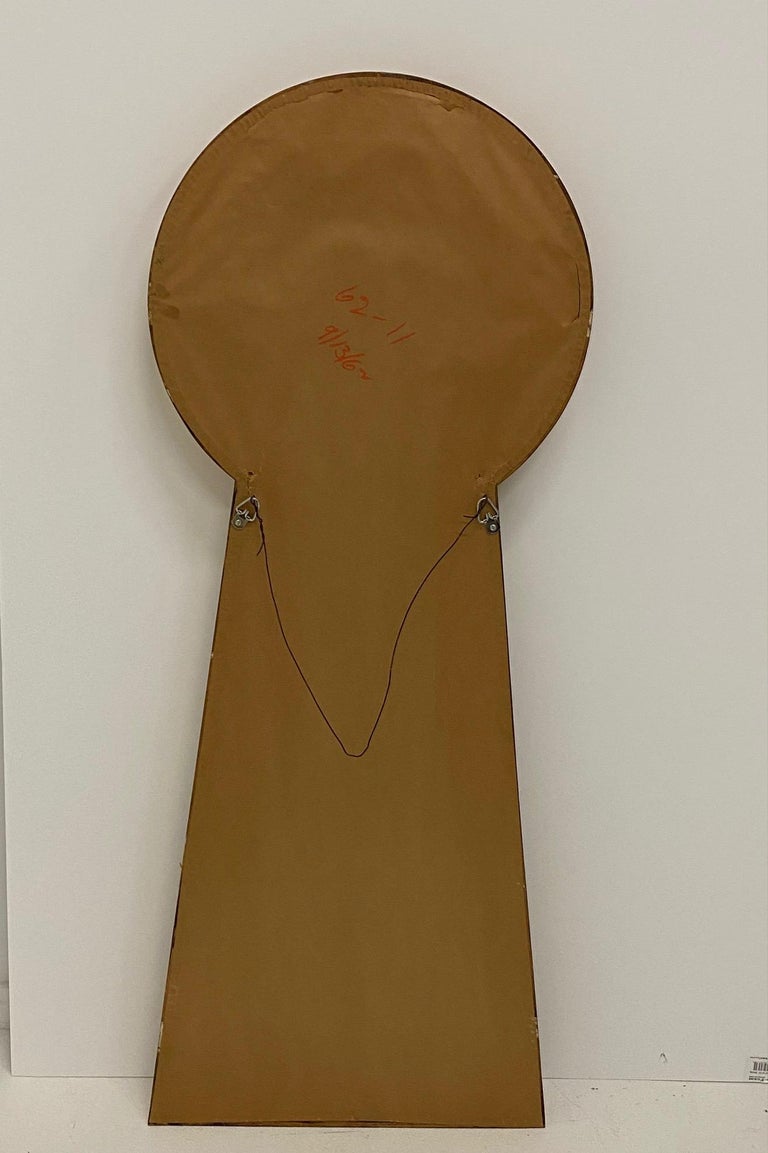 Cool Large Mid-Century Modern Keyhole Shaped Mirror at 1stDibs