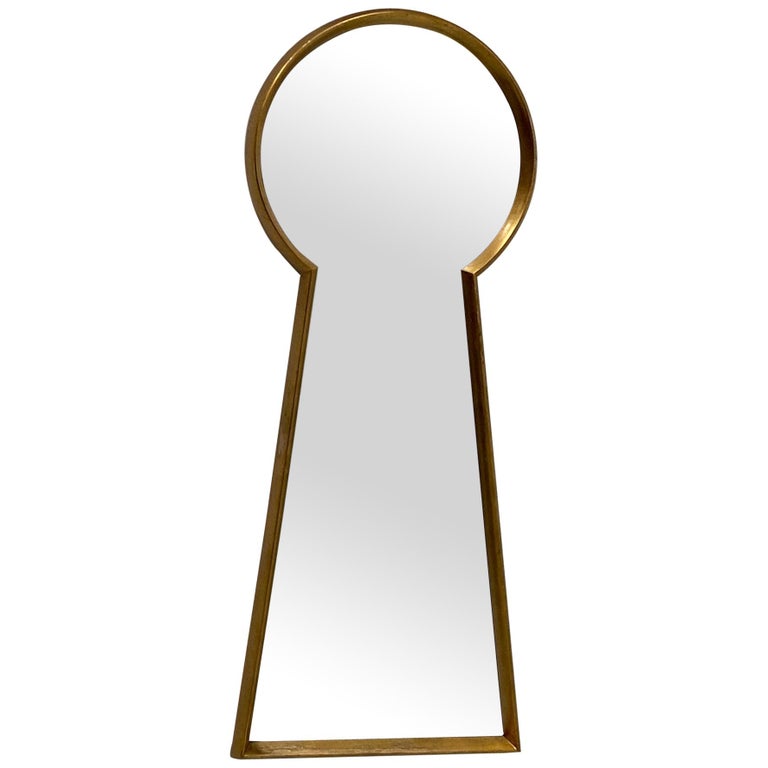 Cool Large Mid-Century Modern Keyhole Shaped Mirror at 1stDibs