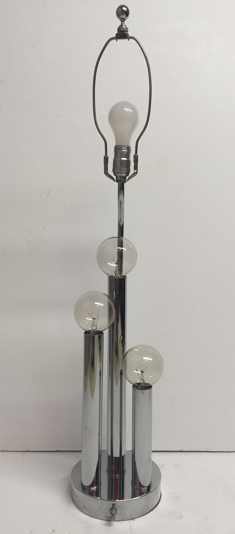 Cool Mad Men Mid-Century Modern Chrome Table Lamp For Sale at 1stDibs