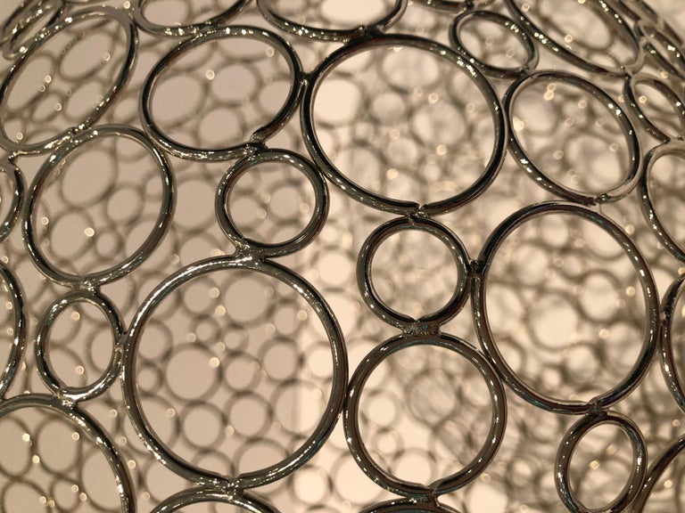 Cool Pair of Artisan Made Wire Sphere Sculptures For Sale at 1stDibs