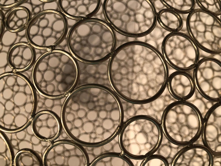 Cool Pair of Artisan Made Wire Sphere Sculptures For Sale at 1stDibs