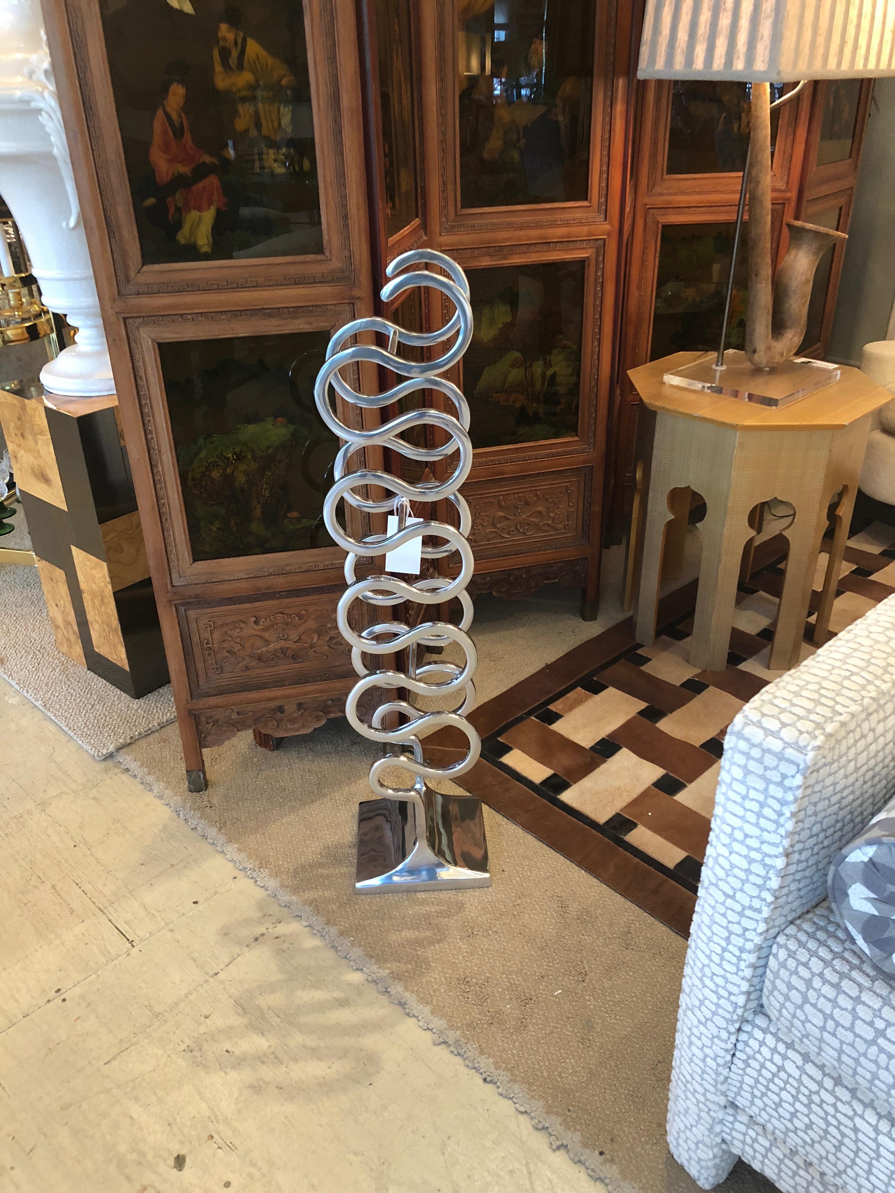 Cool Sculptural Mid-Century Modern Aluminum Vertical Wine Rack at 1stDibs