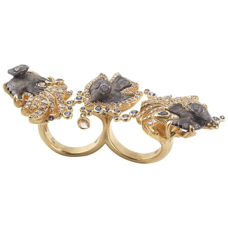 Coomi 20 Karat Gold Antiquity Inca Bird Diamond Ring at 1stDibs | gold ...