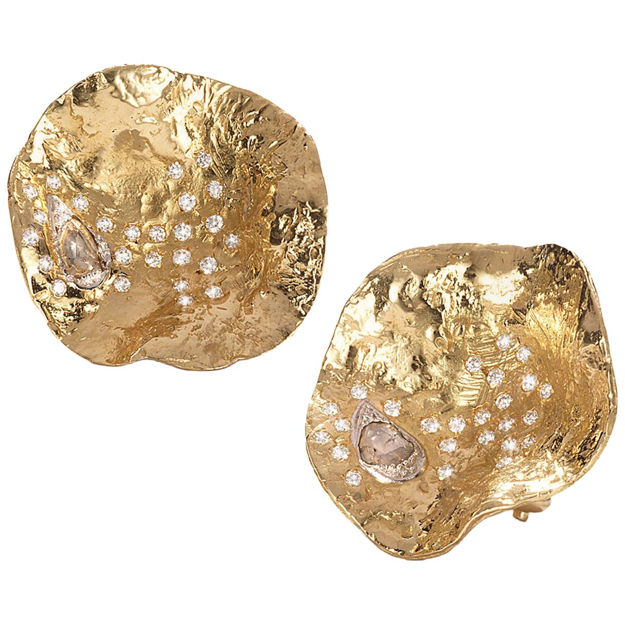 Coomi 20K Open Serenity Large Flower Diamond Earrings For Sale (Free ...