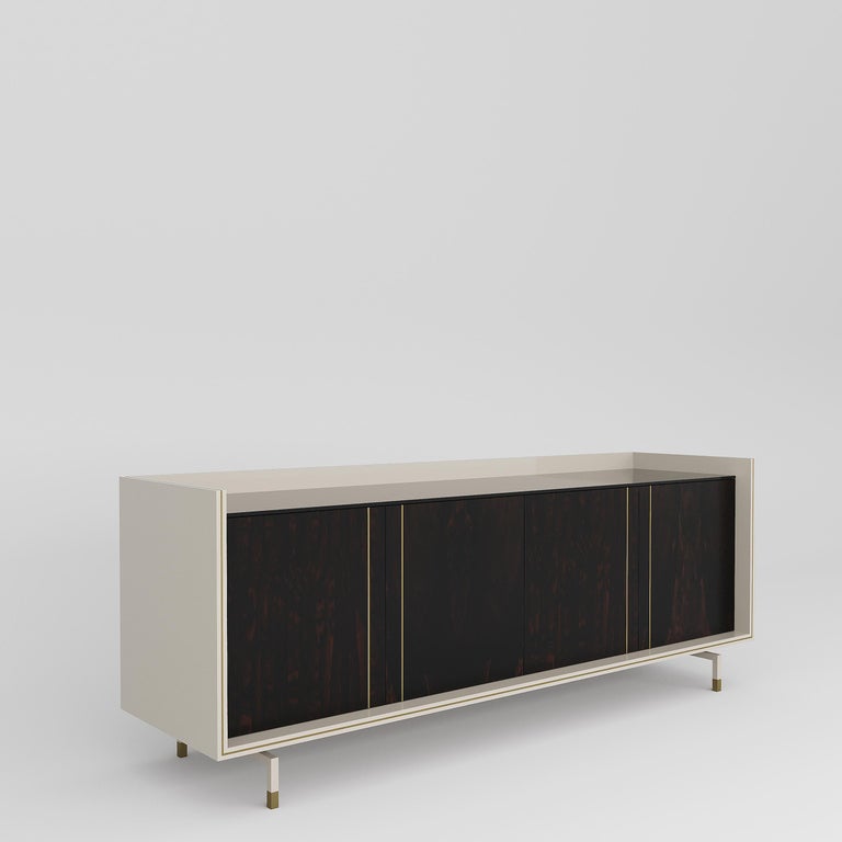 COOPER wood sideboard with Antique Brass details For Sale at 1stDibs
