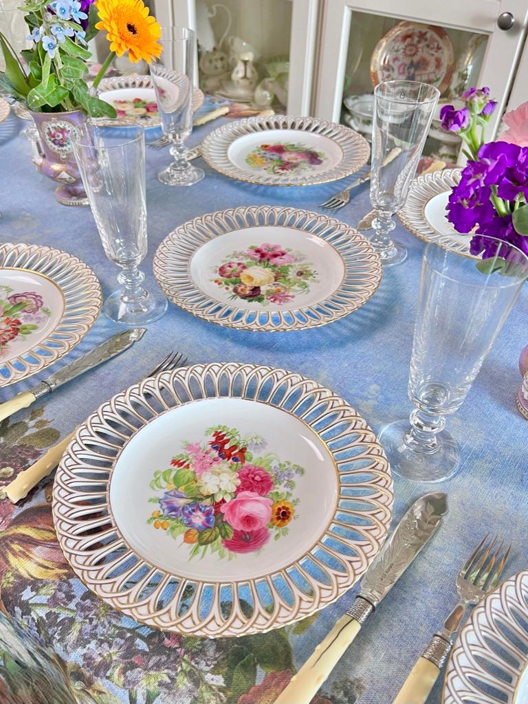 Copeland dessert Plate, Reticulated, Sublime Flowers by Greatbatch ...