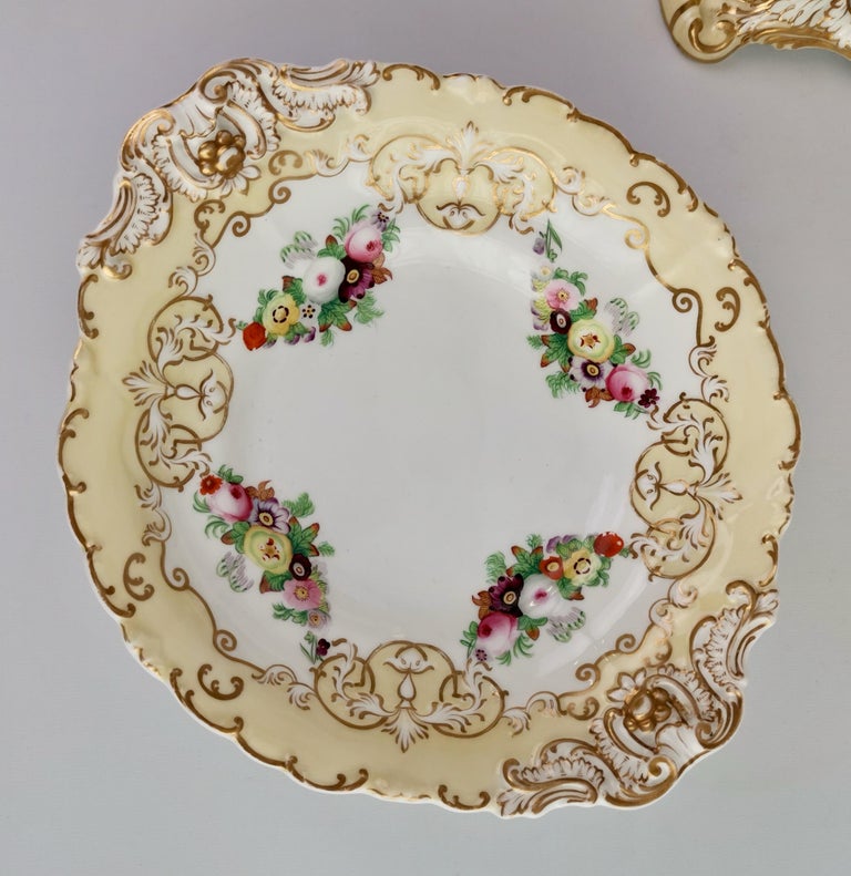 Copeland and Garrett Porcelain Dessert Serving Set, Yellow with Flowers ...
