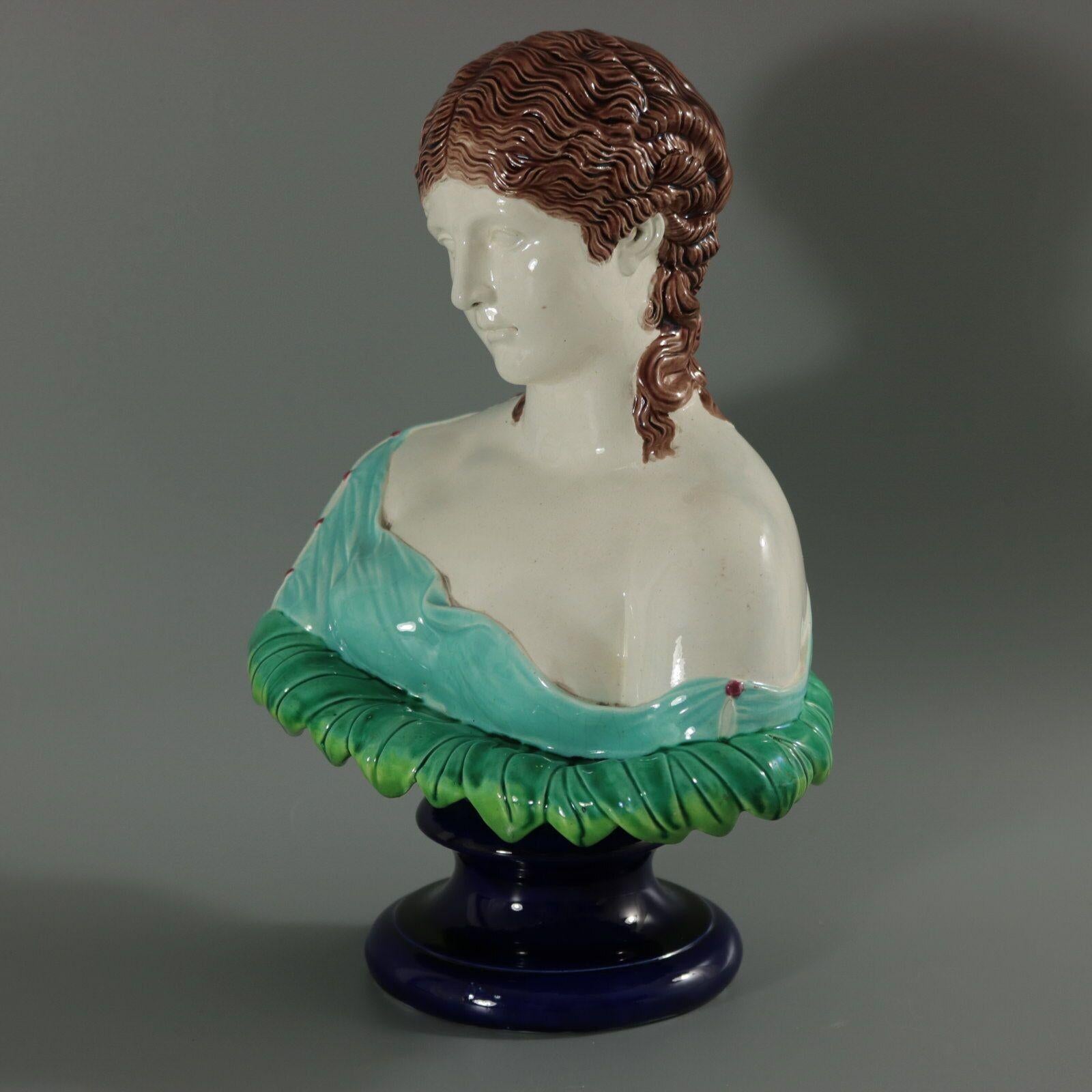 Copeland Majolica Bust of Clytie The Water Nymph at 1stDibs