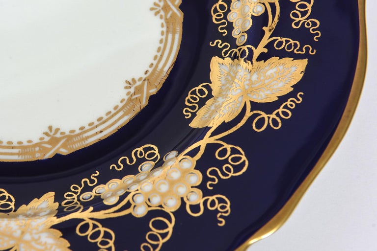 Copeland Spode Blue Gilt Grape Vine Dinner Plates Set of 12 For Sale at ...