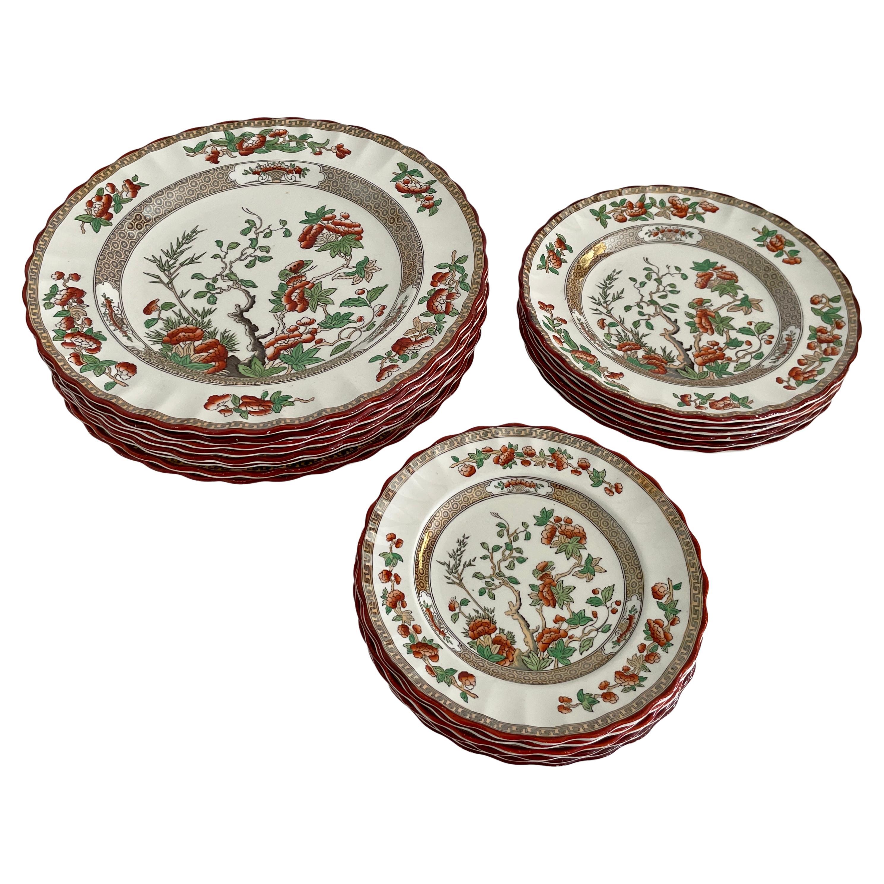 Copeland Spode Blue Gilt Grape Vine Dinner Plates Set of 12 For Sale at ...