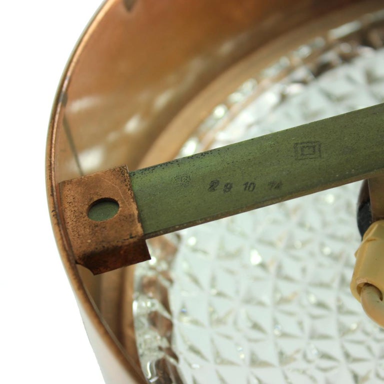 Copper And Bohemian Glass Ceiligh Lights, Czechoslovakia, Circa 1970 ...
