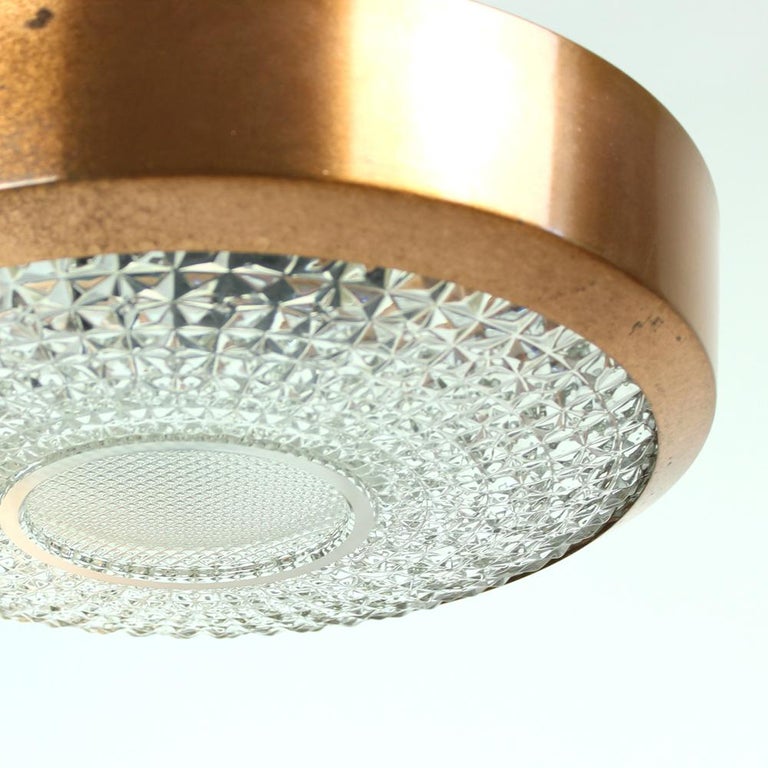 Copper And Bohemian Glass Ceiligh Lights, Czechoslovakia, Circa 1970 ...