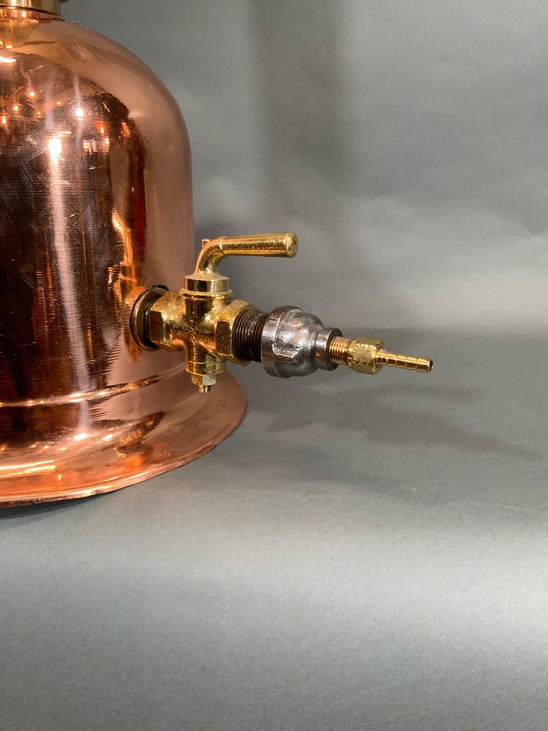 Copper and Brass Fresh Air Diver's Pump with Wood Handle For Sale at ...