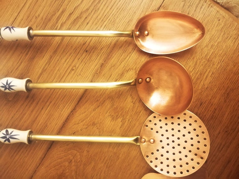 Copper and Brass Old Kitchen Utensils, Early 20th Century at 1stDibs