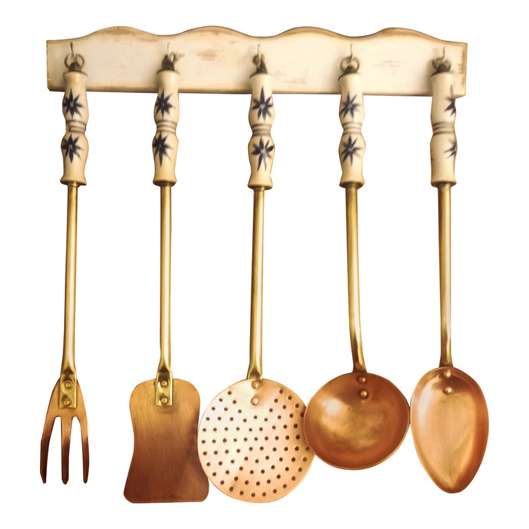 Copper and Brass Old Kitchen Utensils, Early 20th Century at 1stDibs