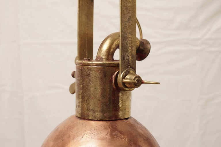 Copper and Brass Ship's Deck Light Nautical Pendant For Sale at 1stDibs
