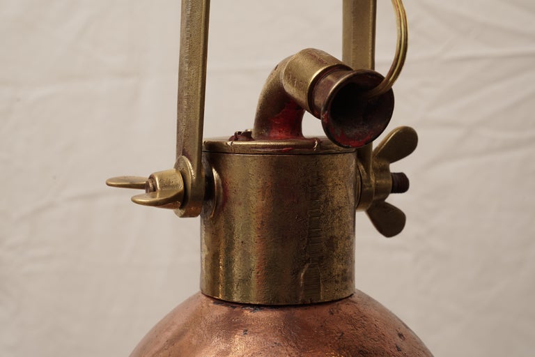 Copper and Brass Ship's Deck Light Nautical Pendant For Sale at 1stDibs