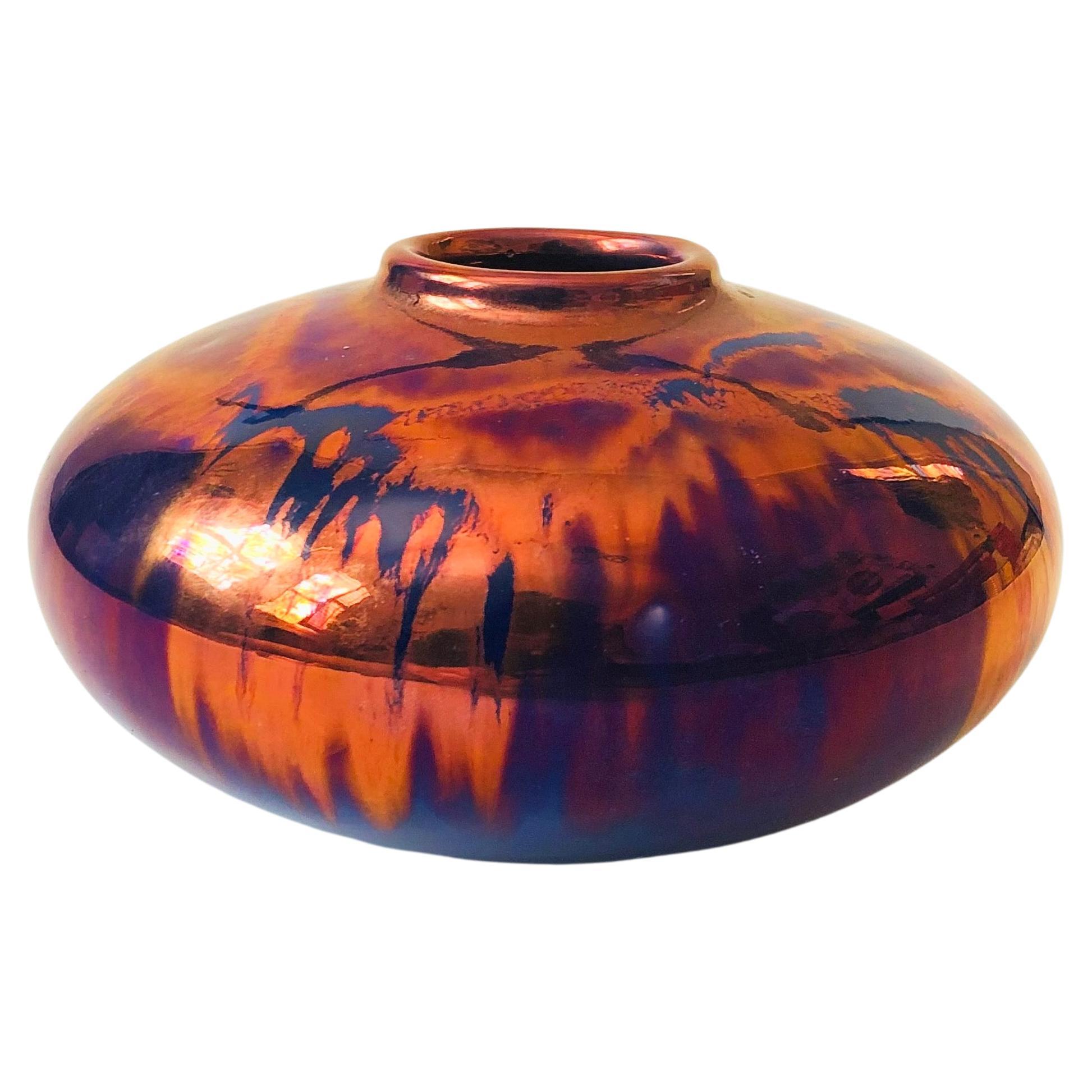 Copper and Purple Art Pottery Vase For Sale at 1stDibs