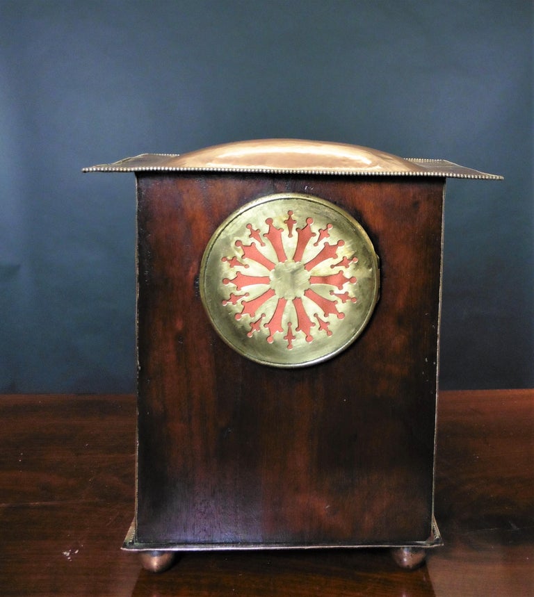 Copper Arts and Crafts French Mantel Clock For Sale at 1stDibs