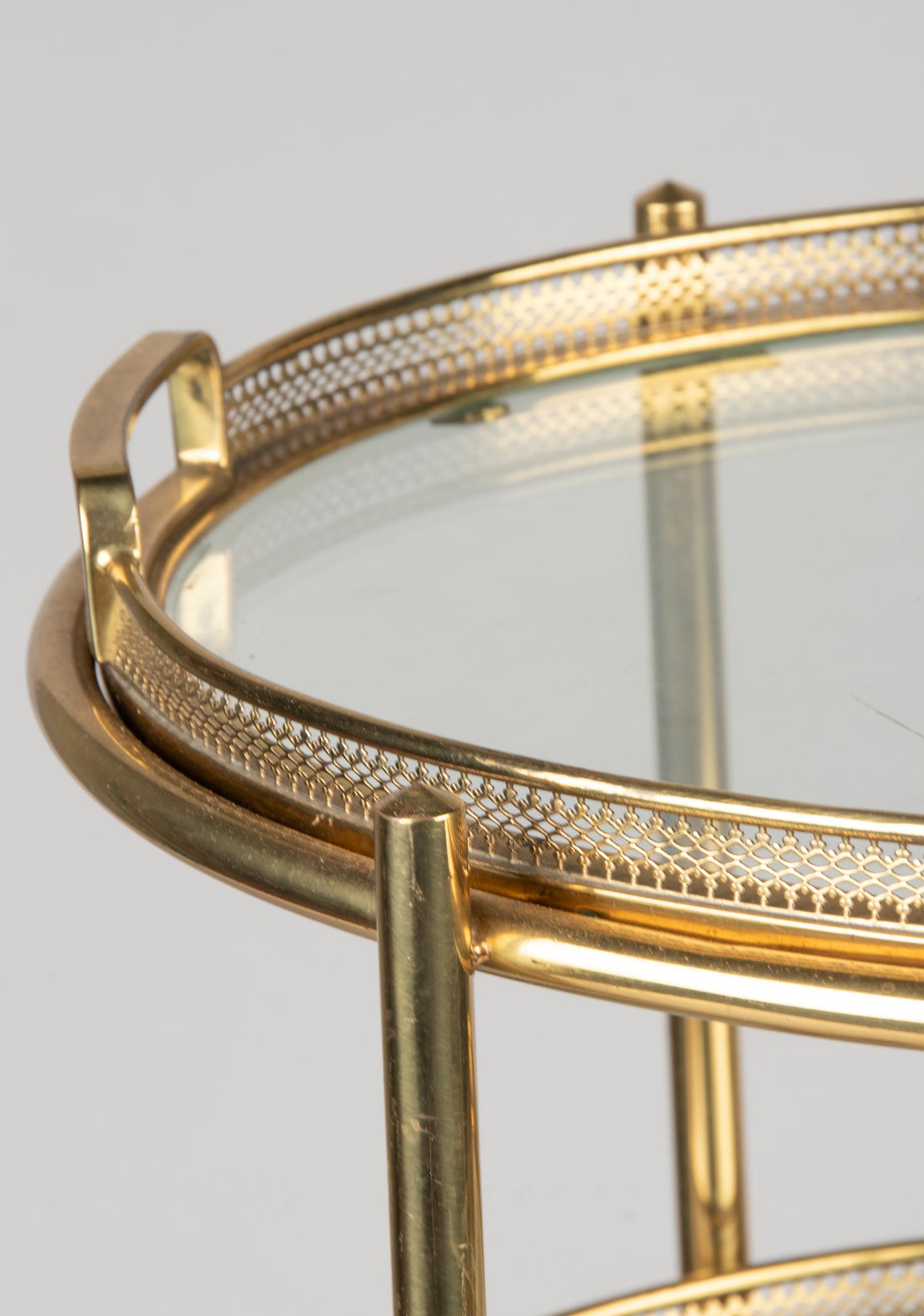 Copper Barcart-Trolley Oval Shaped Maison Baguès Style at 1stDibs