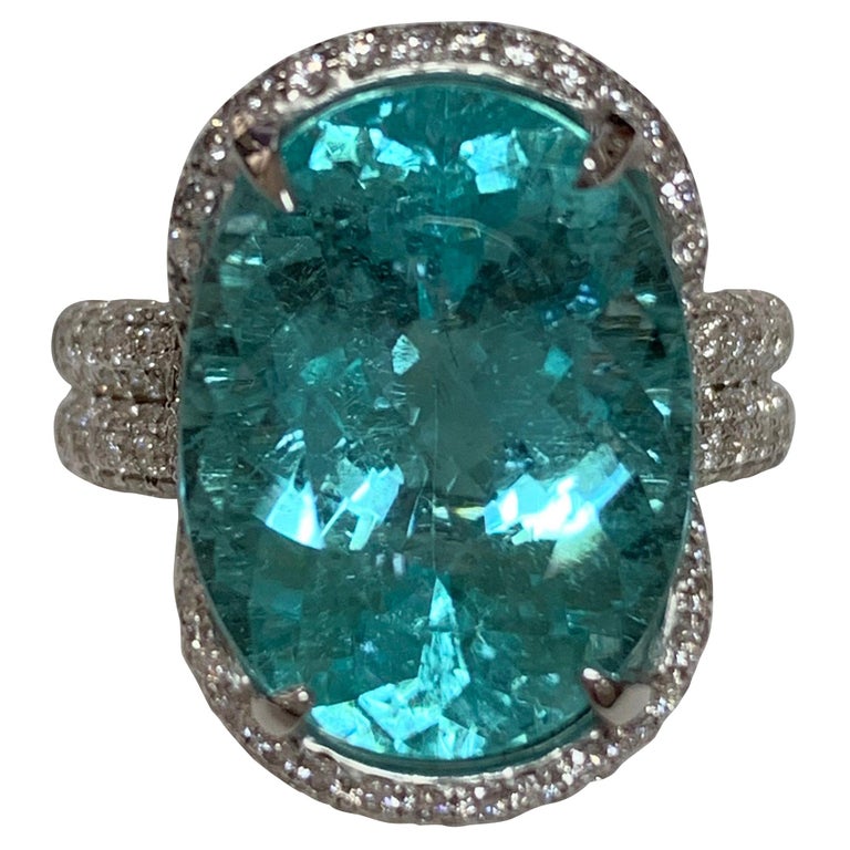 Copper Bearing Tourmaline and Diamonds Ring For Sale (Free Shipping) at ...