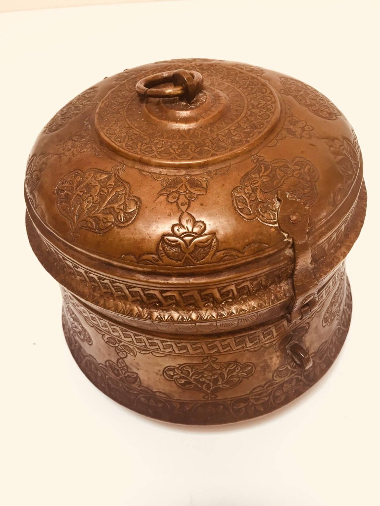 Copper Betel Nut Lidded Trinket Box at 1stDibs