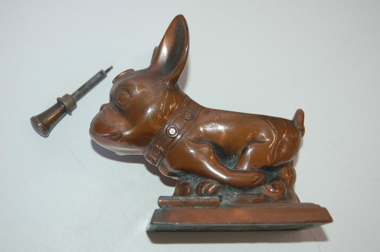 Copper Bull Dog Pipe Holder Striker Lighter, circa 1937 at 1stDibs