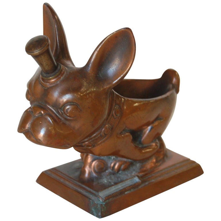 Copper Bull Dog Pipe Holder Striker Lighter, circa 1937 at 1stDibs