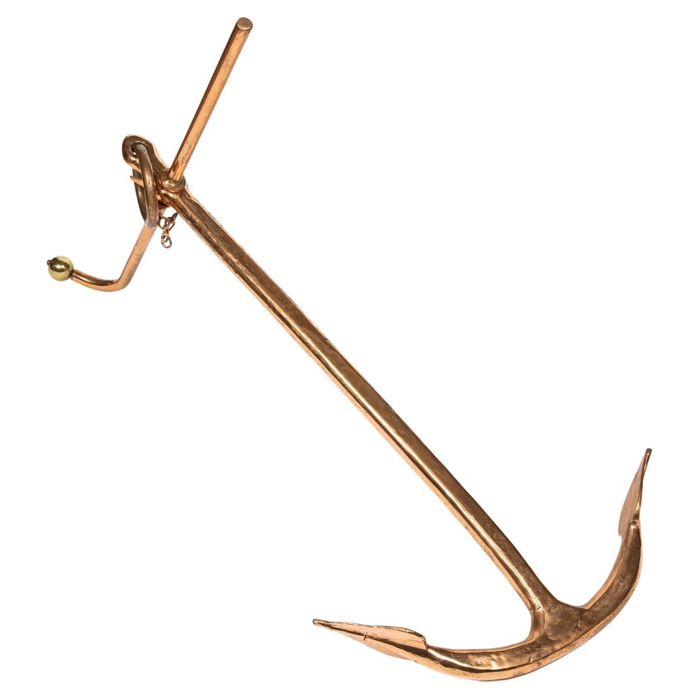 Brass Desk Top Model of a Kedge Admiralty Anchor For Sale at 1stDibs