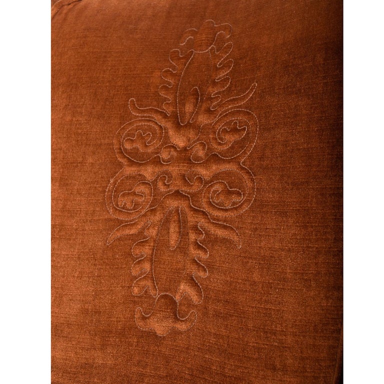 Copper Colored Velour Velvet Lounge Chairs Armchairs with Quilted ...