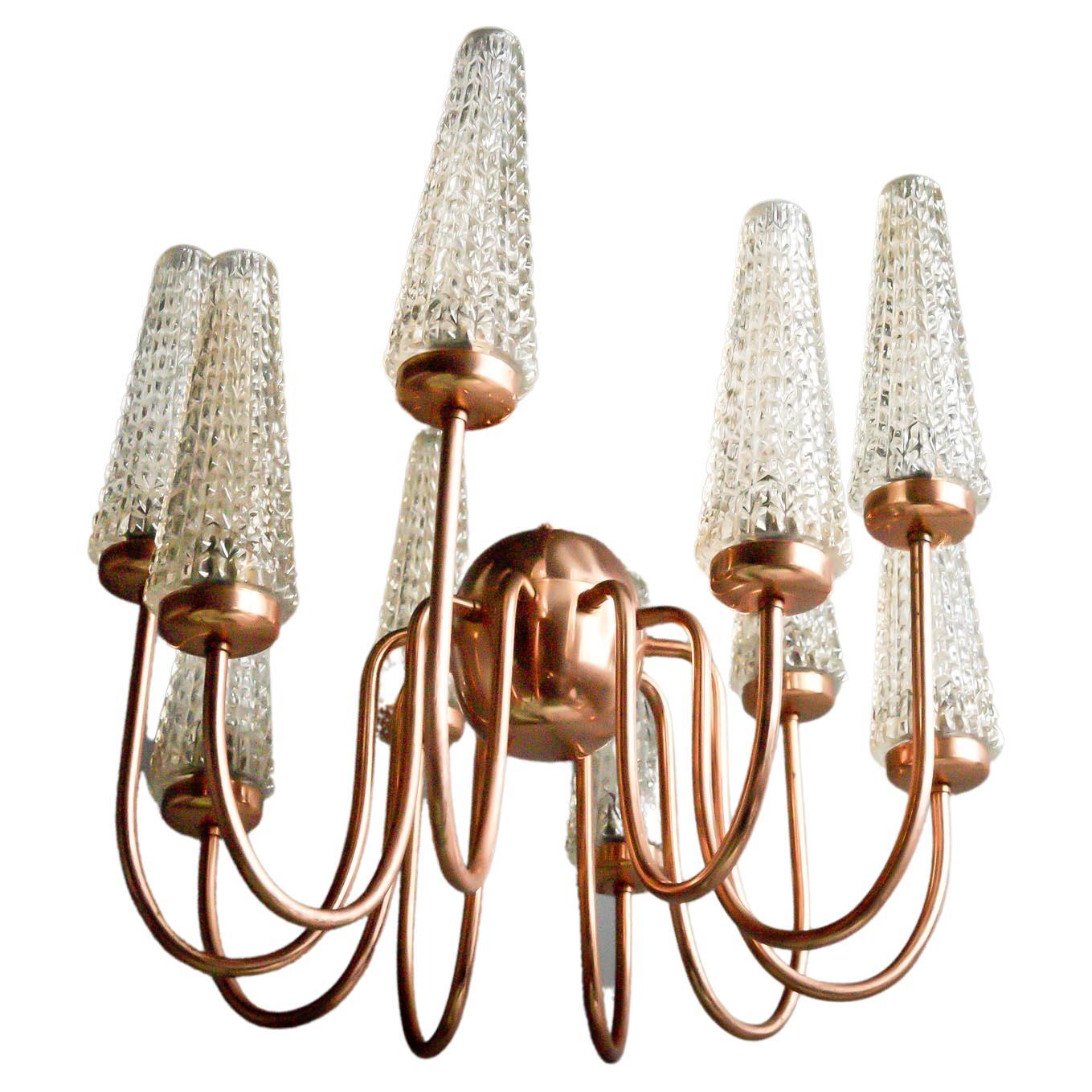 Modernist Copper Chandelier, 1960 at 1stDibs
