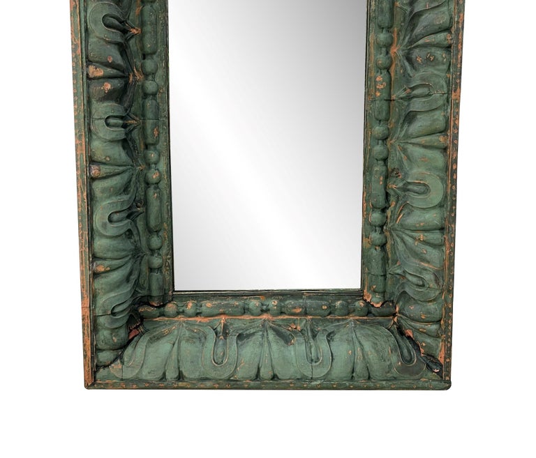 Copper Cornice Mirror with Original Verdigris Patina from NYC Building ...
