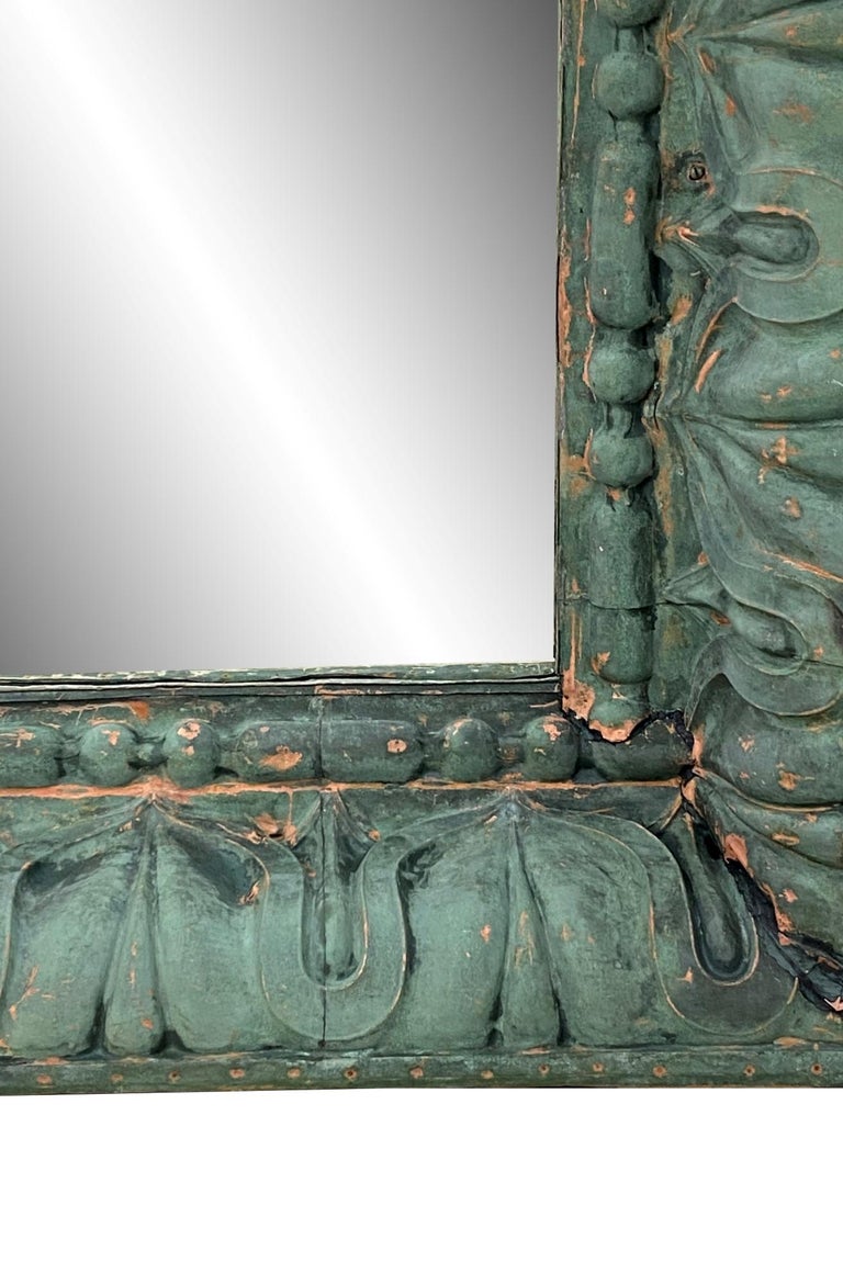 Copper Cornice Mirror with Original Verdigris Patina from NYC Building ...
