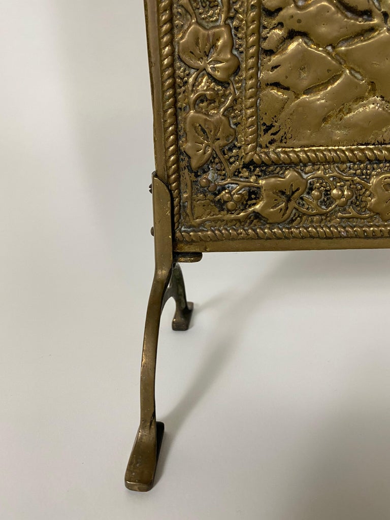 Copper Embossed Fireplace Screen Fire Screen, 1920's For Sale at ...