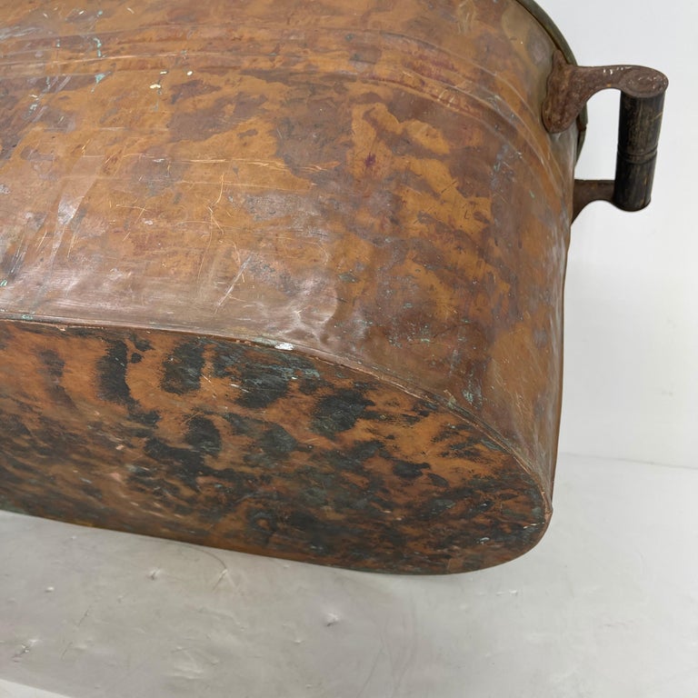 Copper Fireplace Log Bucket with Black Iron Tools, 19th Century French ...