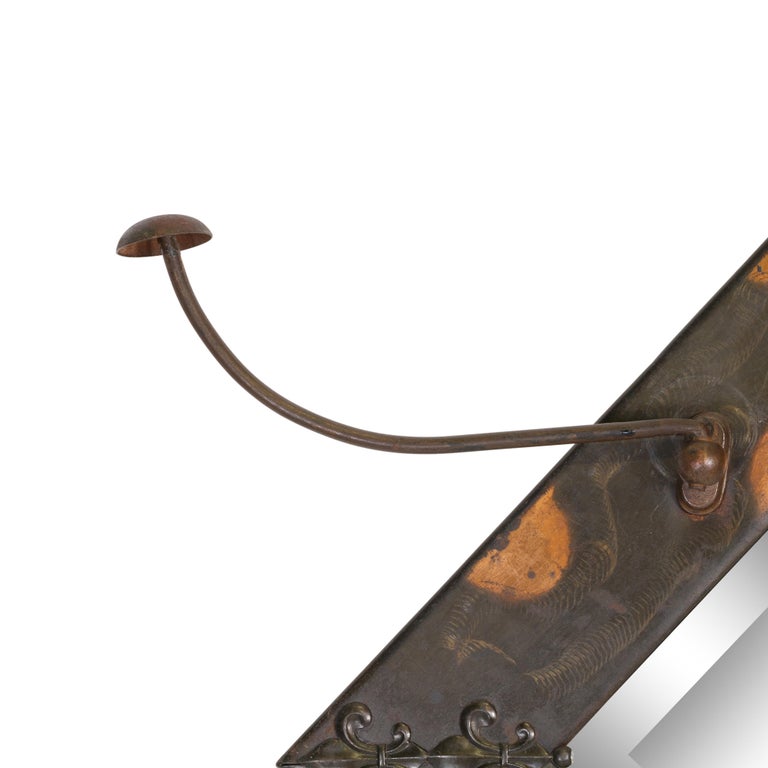Copper Flash Mirror Hat Rack For Sale at 1stDibs | hat rack mirror ...