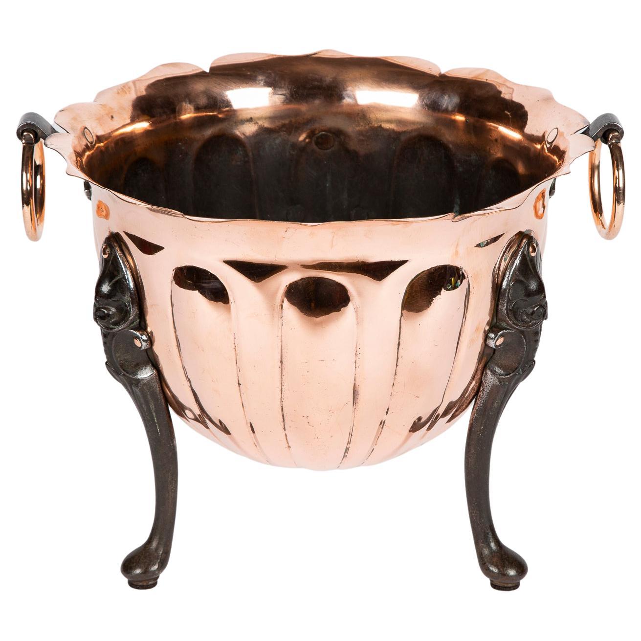 Victorian Century Copper Frying Pan with Riveted Iron Handle For Sale ...