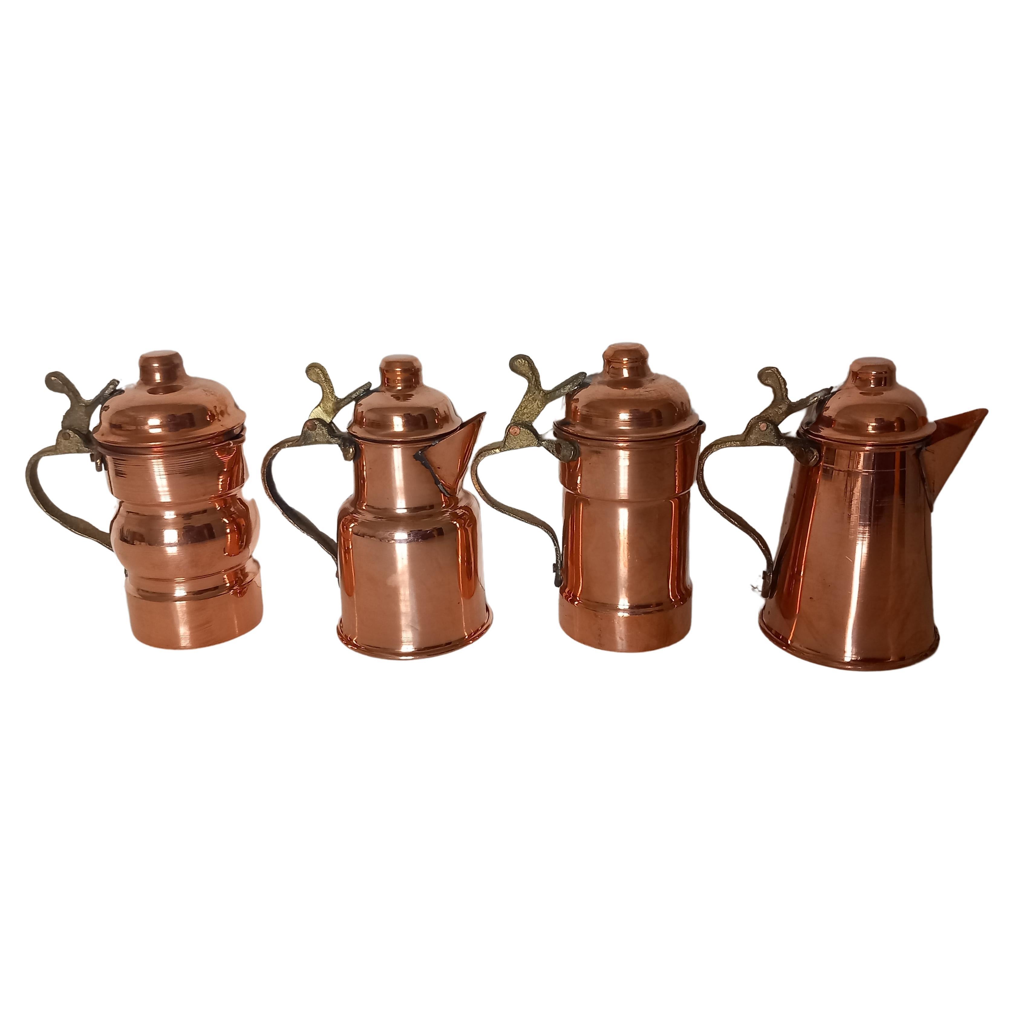Copper Kitchen Decoration Vintage Coffee Pots For Rustic Lot of Six For ...
